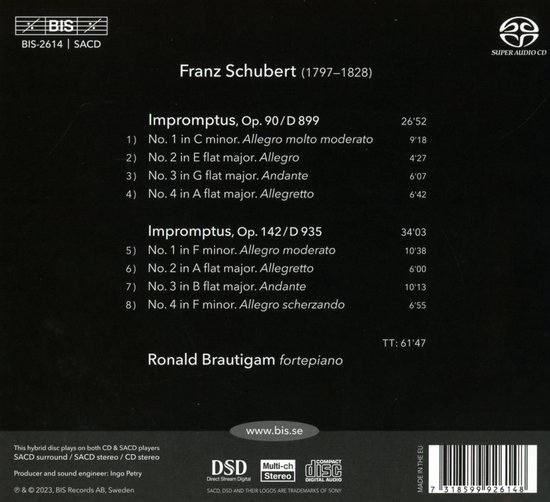 Ronald Brautigam - Schubert: Impromptus D 899 & 935 (Super Audio CD), Ronald Brautigam... | bol