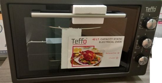 Teffo - bakoven - dubbel glas - vrijstaande oven - 42L - met timer ...