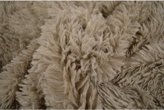 30 meter bont stof - Langharig - Taupe - Pluche stof op rol | bol