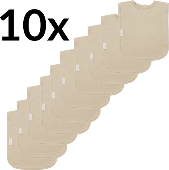 Funnies Interlock Slabben 10-Pack | Cream | Set Van 10 Stuks | Slabbers ...