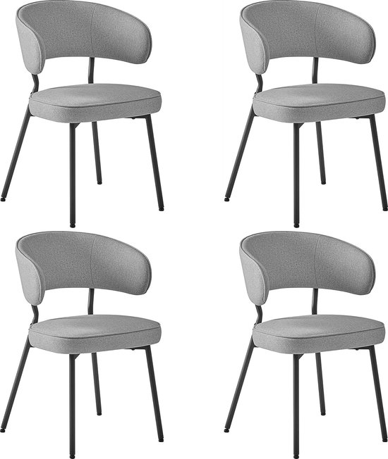Eetkamerstoelen, set van 4, keukenstoelen, gestoffeerde stoelen ...