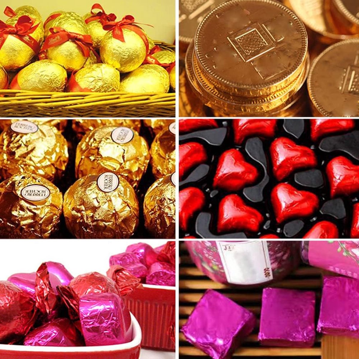 Candy Chocolate Wrappers, 600 Sheets Color Square Wrapping Paper, DIY ...