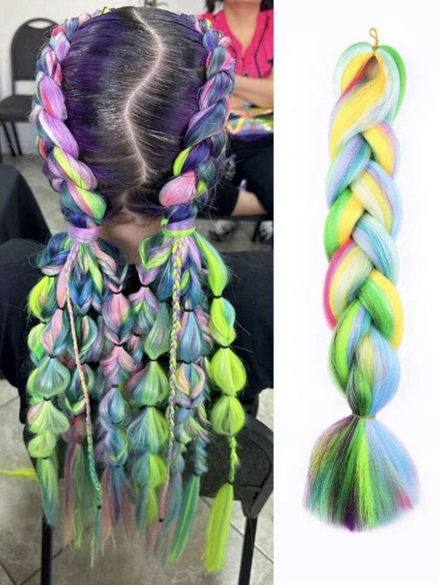 multi colour - mix -haar - vlecht - nephaar - invlechten - 60cm - hair ...