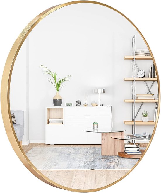 60 cm ronde spiegel, gouden metalen frame cirkel spiegel, muur spiegel ...