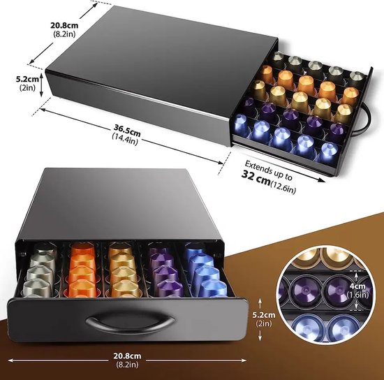 Maxenza Capsulehouder - Nespresso Capsuleopslag - Koffiecapsule Houder ...