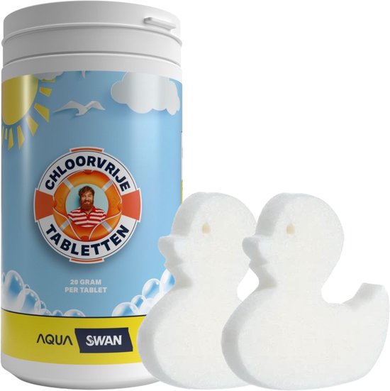 Aquaswan Chloorvrij 20 grams Tabletten + 2 absorberende eendjes - 100% ...