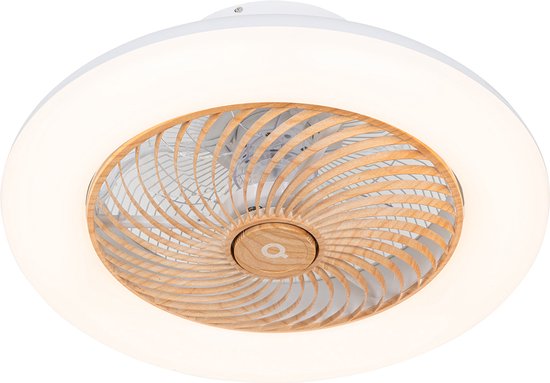 QAZQA clima - Design LED Dimbare Plafondventilator met lamp met Dimmer ...