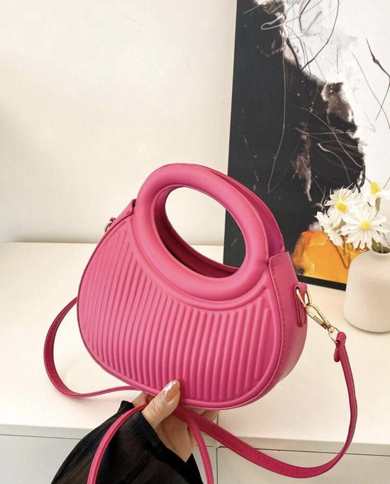 Handtas - Schoudertas - Roze - Trendy - PU leer - Dames tas | bol