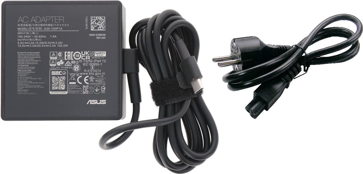ASUS ROG 100W USB-C Adapter, voeding oplader in ASUS ORIGINELE | bol