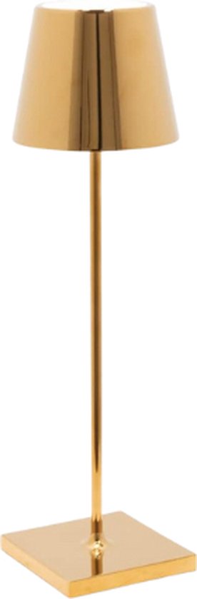 EZmarkt Tafellamp - Oplaadbaar - Bureaulamp - Aluminium - IP54 - Goud | bol
