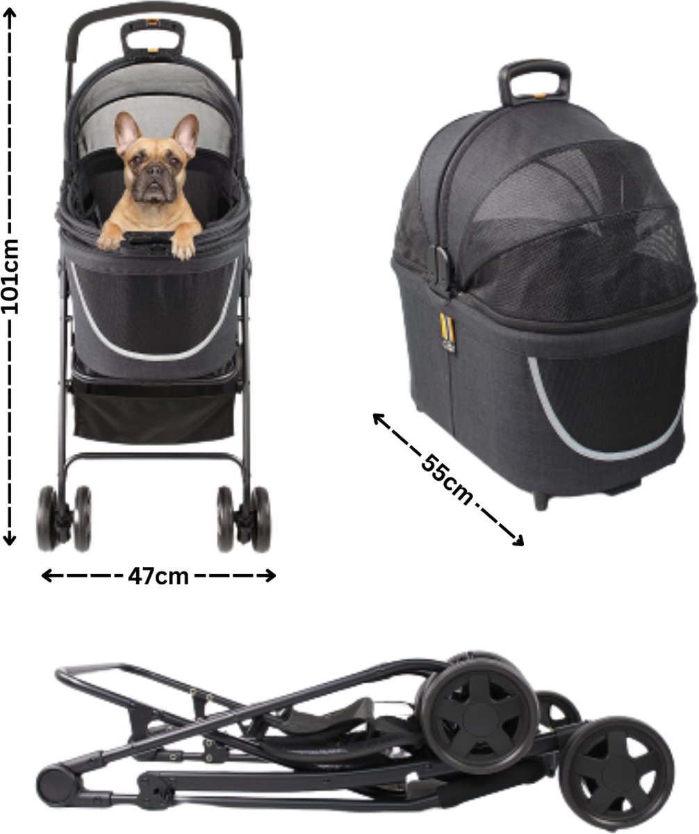 Amex Hondenbuggy-Hondenbuggy Inklapbaar-Tot 15 kg-2-in-1 | bol.com