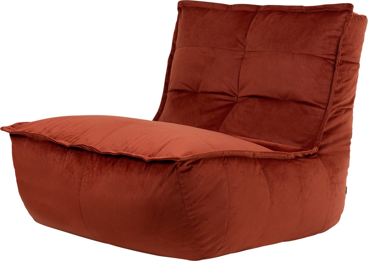icon "Dolce" Fluwelen Zitzak Lounger, Terracotta, XXL Zitzakstoel ...