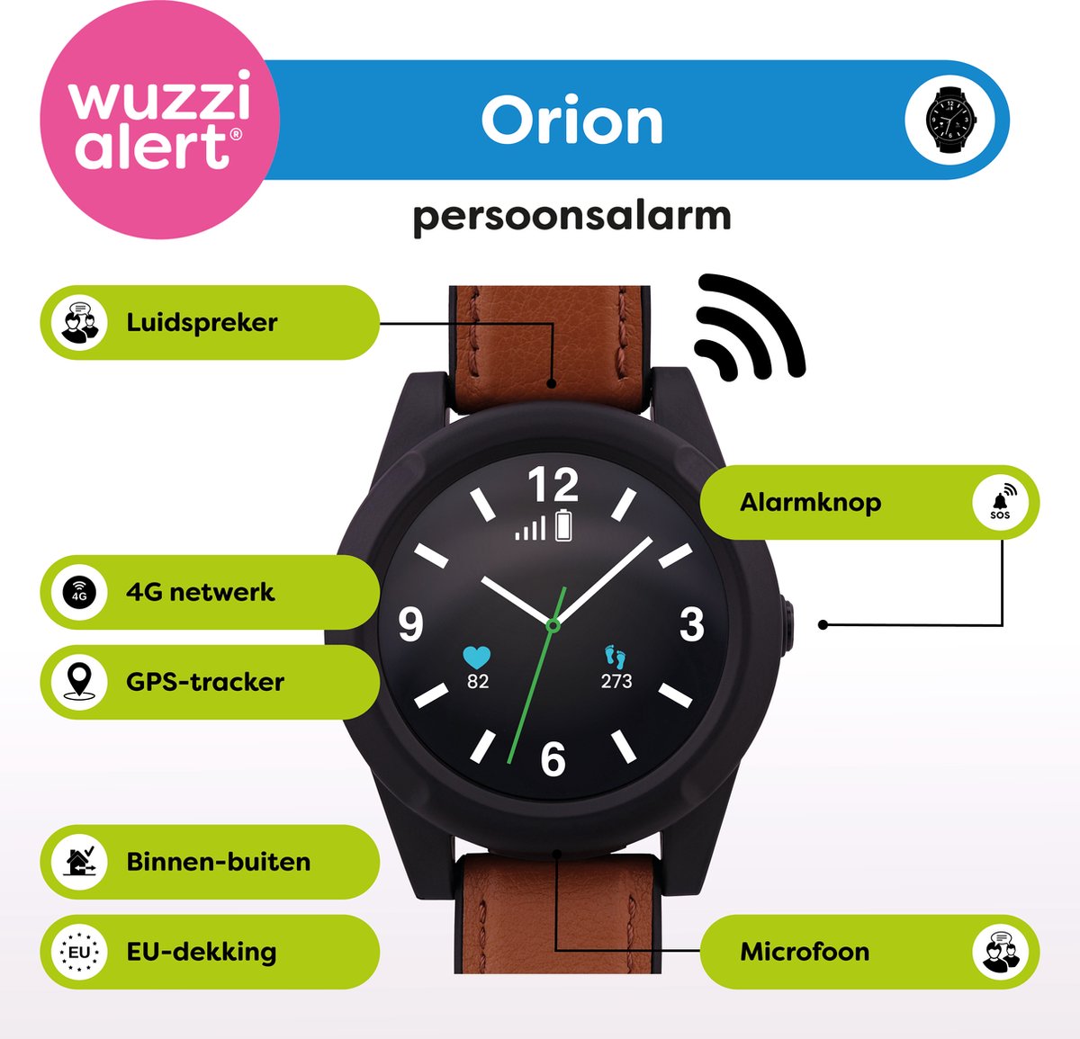 Wuzzi Watch Orion - Wuzzi Alert persoonsalarm - Senioren alarm ...
