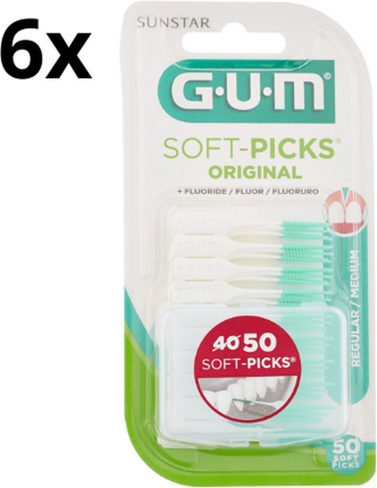 GUM Soft-Picks Regular - 6 x 50 stuks - Voordeelverpakking | bol