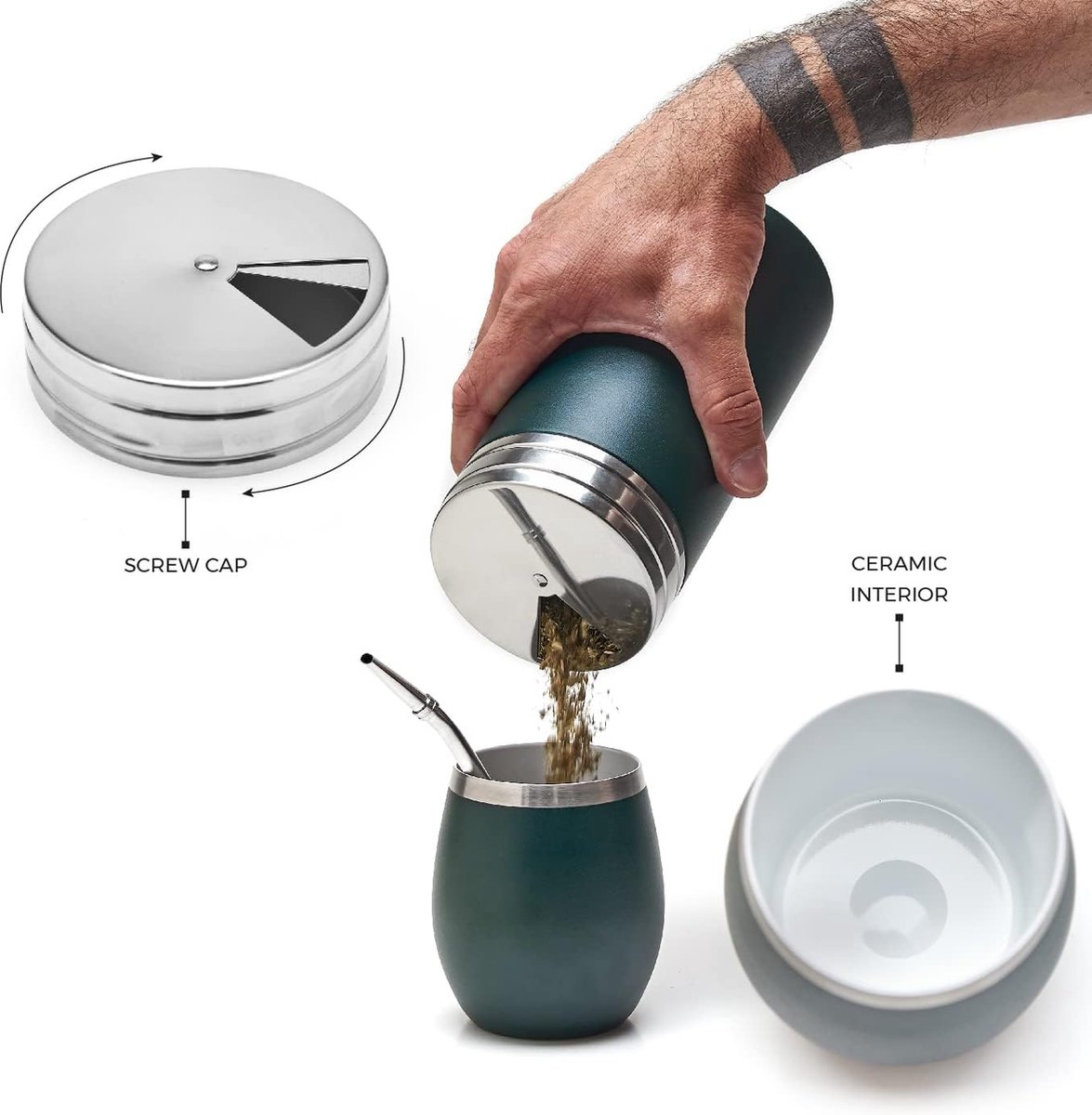 Complete Yerba Mate Set – moderne Mate Kalebas, Thermoskan, Yerba ...