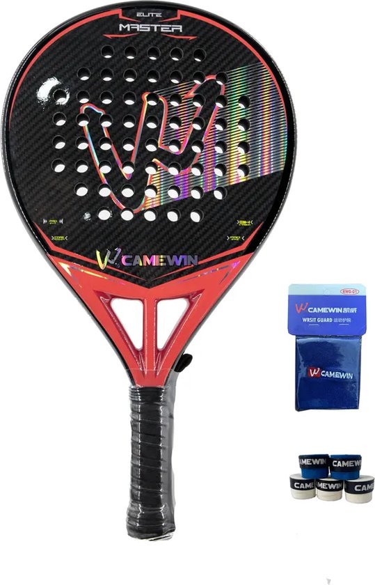 MEWAVE CAMEWIN© - Padel Racket – 3k - Rood – inclusief Opberghoes ...