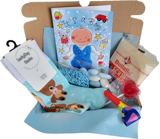 Cadeau box – Bevalling - Jongen geboren -Baby Geboorte - Jongetje ...