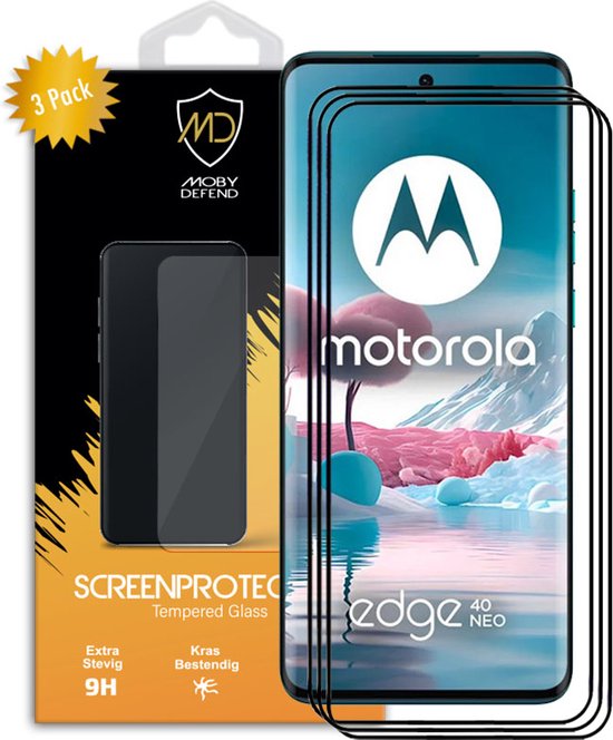3-Pack Motorola Edge 40 Neo Screenprotectors - MobyDefend Gehard Glas ...