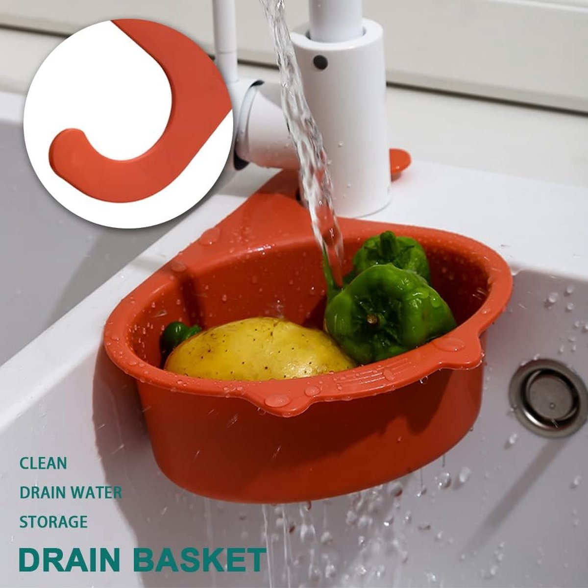 Zeef voor gootsteen, spoelbak, zeeffilter om op te hangen ...