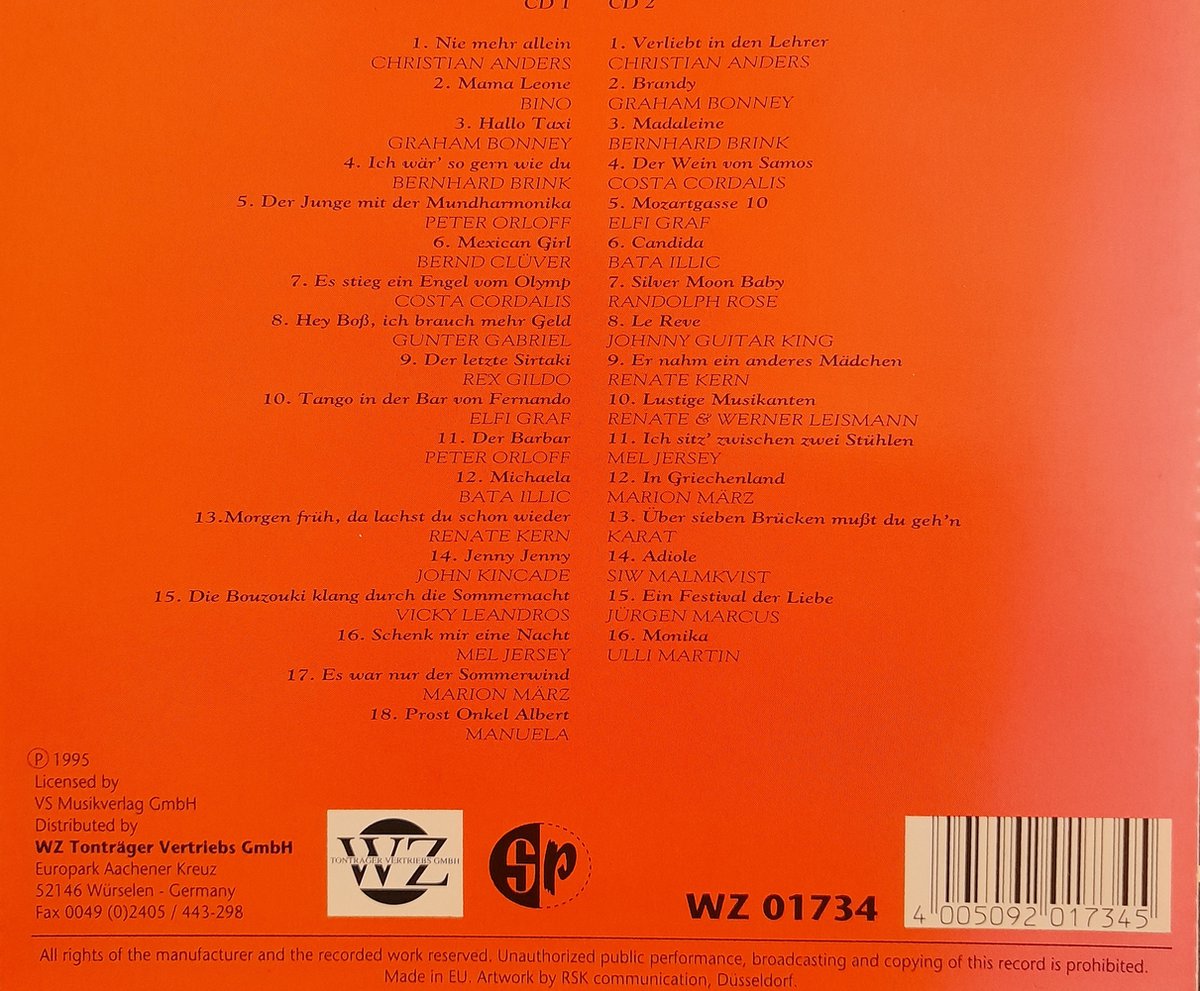 Große Schlagererfolge Der 70er Jahre - Dubbel Cd - Costa Cordalis, Rex ...