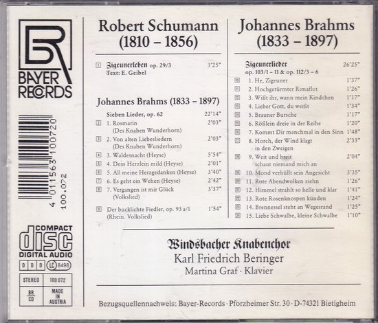 Zigeunerleben, zigeunerlieder - Robert Schumann, Johannes Brahms ...