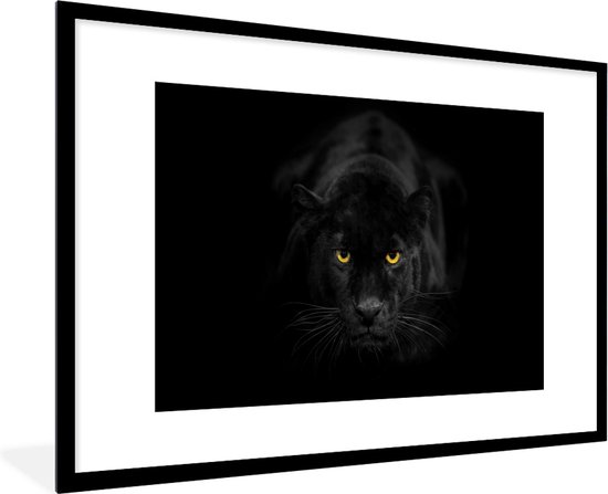 Fotolijst incl. Poster - Luipaard - Ogen - Zwart - 120x80 cm ...