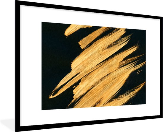 Fotolijst incl. Poster - Goud - Verf - Strepen - Luxe - Abstract ...