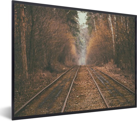 Fotolijst incl. Poster - Treinspoor - Pad - Bos - Boom - 40x30 cm ...