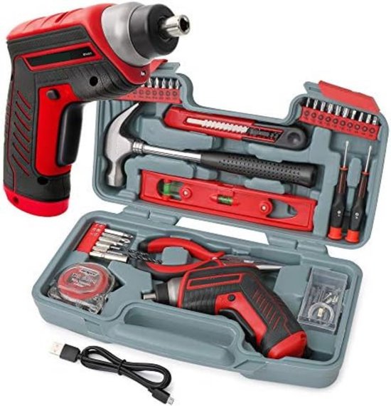 Gereedschapset In Koffer - Gereedschapskoffer Compleet - Rood | bol