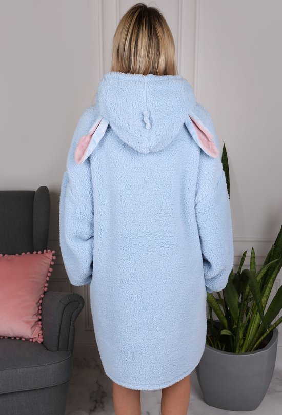 Stitch Disney Damessweatshirt/-badjas, blauwe deken met capuchon ...