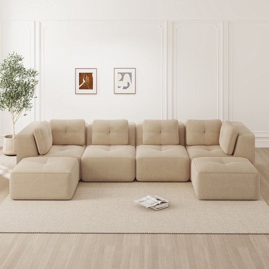 U-Bank, 4-Zits Bank, Modulaire Woonkamerbank Zonder Frame, Modulaire ...