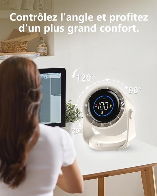 Super Krachtige Grote Stille Bureauventilator, 100 Snelheden, USB ...