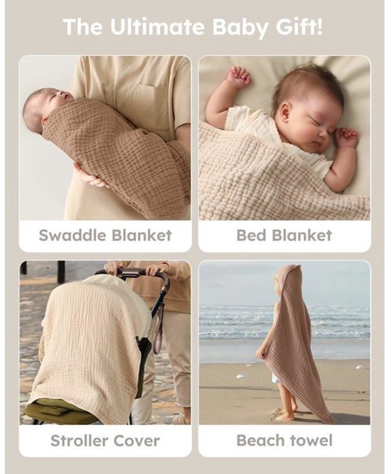 Babybadhanddoeken, 2 stuks - Biologisch katoenen gaas - Met capuchon ...