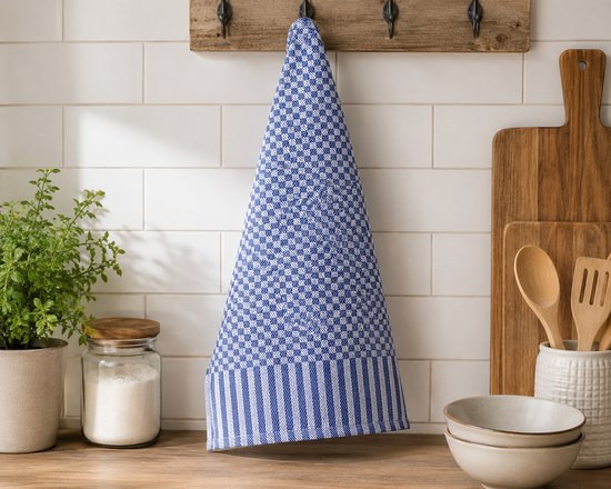 MONTKIARA Keukenhanddoeken 70x70 cm Blauw – Set van 2 Katoenen ...
