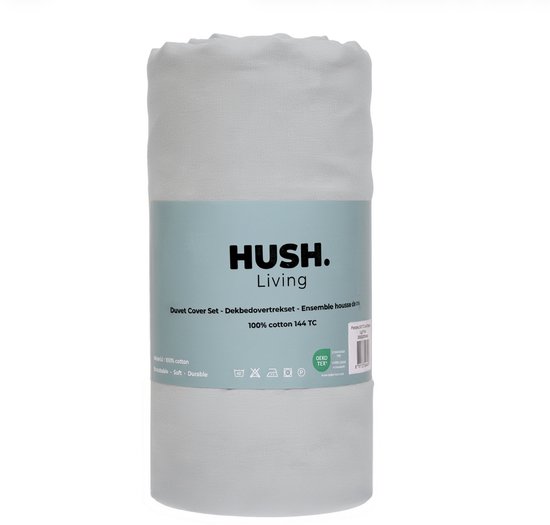 HUSH Living Dekbedovertrek - 100% katoen - 144TC - soepel en ademend ...