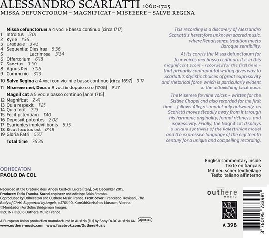 Paolo Da Col & Odhecaton - Missa Defuntorum (CD), Paolo Da Col ...