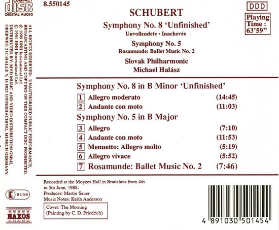 Slovak Philharmonic Orchestra - Schubert: Symphonies Nos. 5 & 8 (CD ...