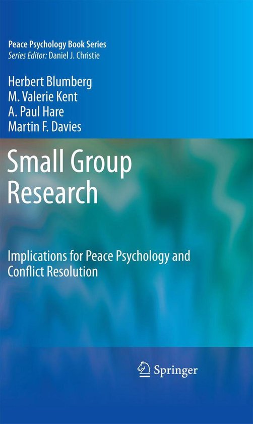 Peace Psychology Book Series - Small Group Research (ebook), Martin F. Davies |... | bol