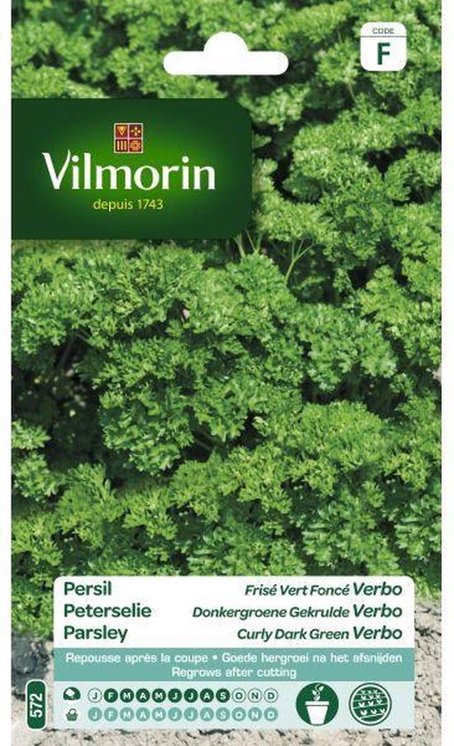 Peterselie Verbo Donkergroene Gekrulde 15g- V572- Vilmorin | bol