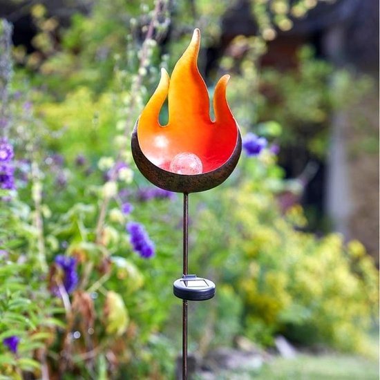 Lichtbol vlam solarlamp | bol.com