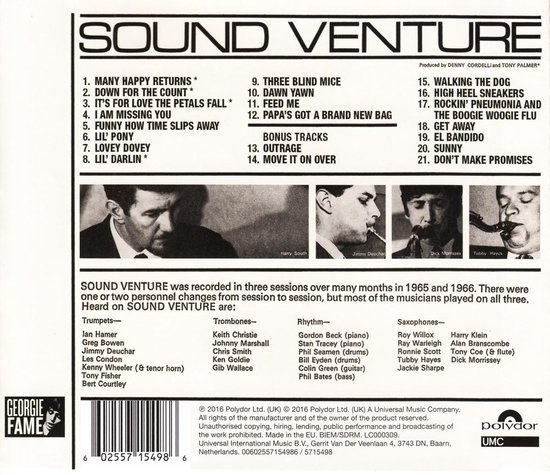 Sound Venture, Georgie Fame & The Harry South Big Band | CD (album ...