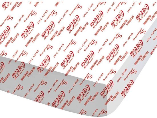 Coca Cola Lines - Hoeslaken - Tweepersoons - 140 x 200 cm - Wit | bol