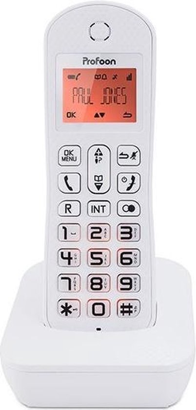 Profoon PDX-500WT | Draadloze DECT telefoon | Met verlicht display | 1 ...