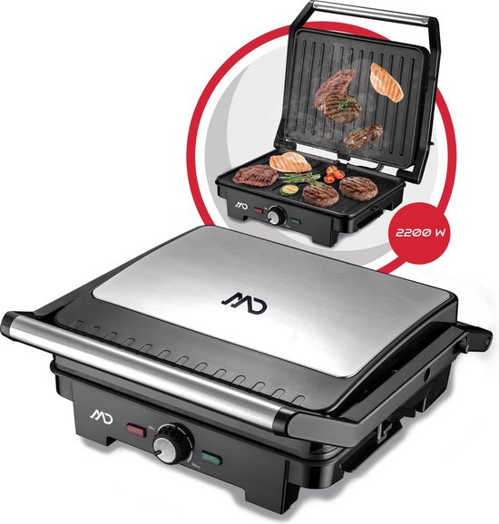 MD Homelectro MSM-3056 2200W Panini- en Contactgrill - 180° te openen ...