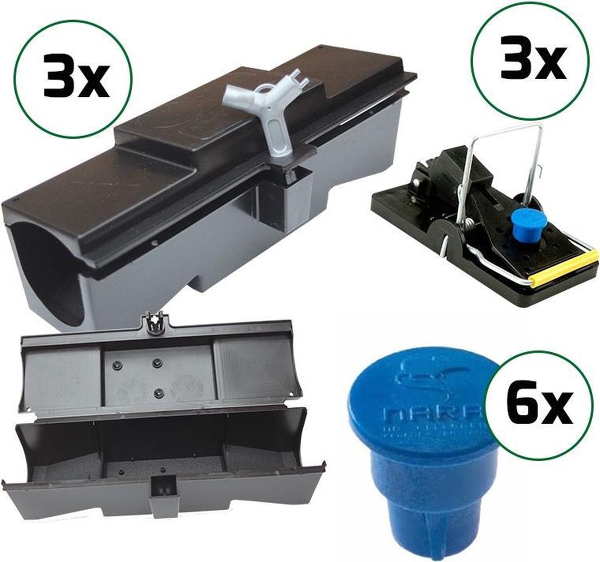 Voordeelpakket - Anti-Ratten | 3x Rattentunnel - 3x Rattenval - 6x ...