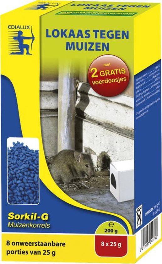 Muizenkorrels Sorkil-G 200gram lokaas tegen Muizen | bol