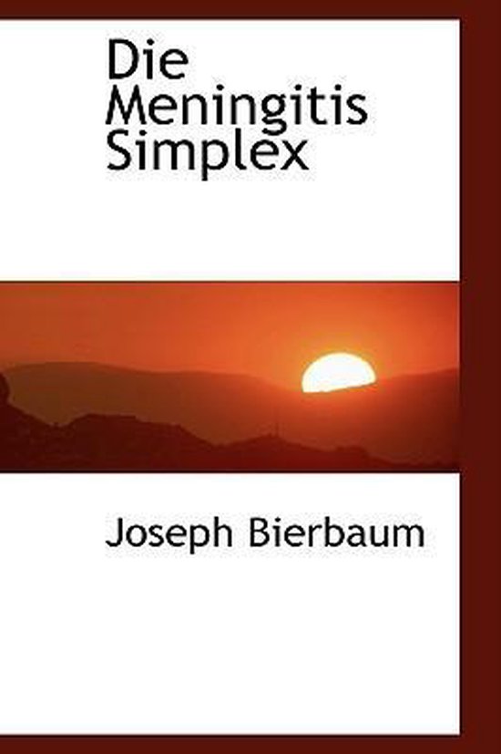 Die Meningitis Simplex, Joseph Bierbaum | 9781103861675 | Boeken | bol.com