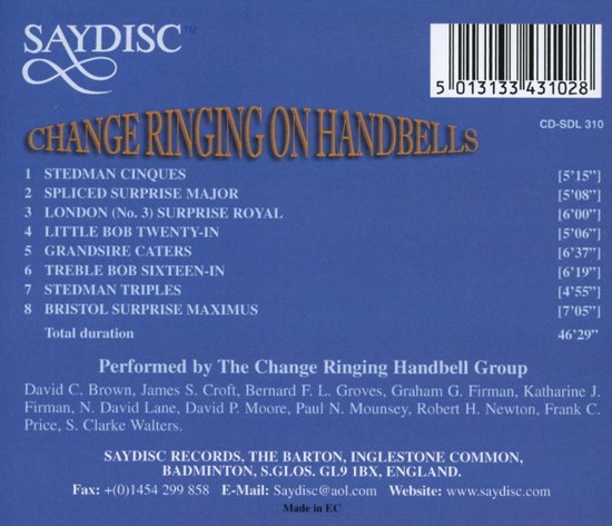 The Change Ringing Handbell Group - Change Ringing On Handbells (CD), various artists... | bol