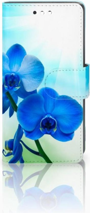 Sony Xperia Xz1 Compact Bookcase Hoesje Orchidee Blauw