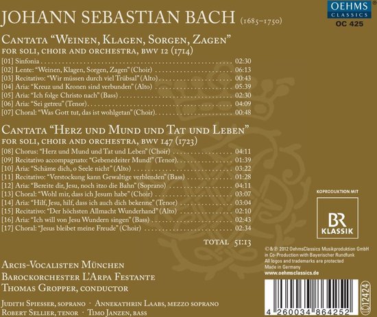 Arcis-Vocalisten München, Barockorchester Lárpa Festante, Thomas ...